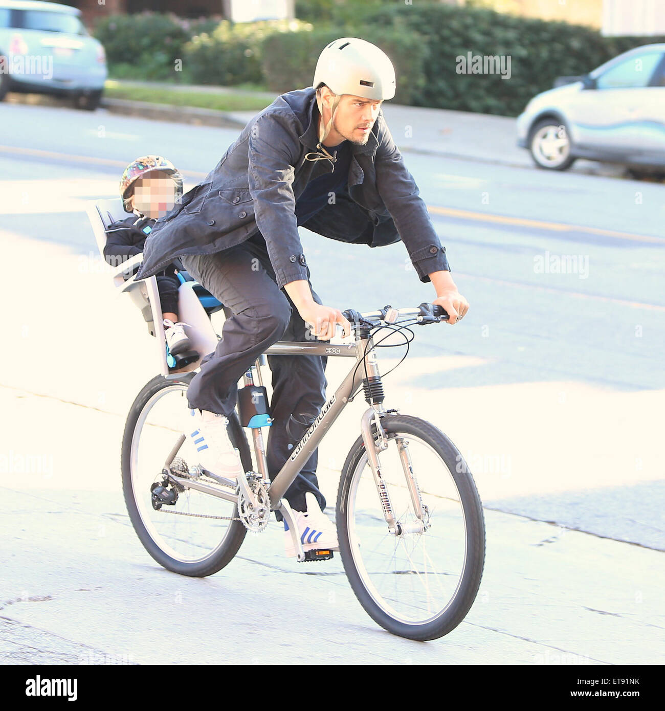 Josh Duhamel spotted out biking with his son Axl Duhamel in Brentwood ...