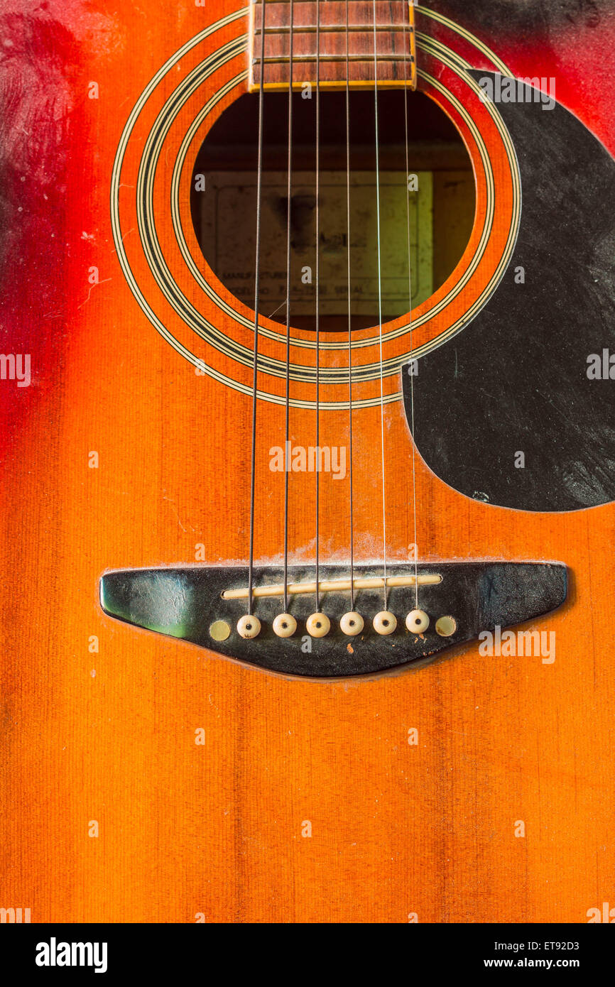 Texture of old wooden guitar Stock Photo - Alamy
