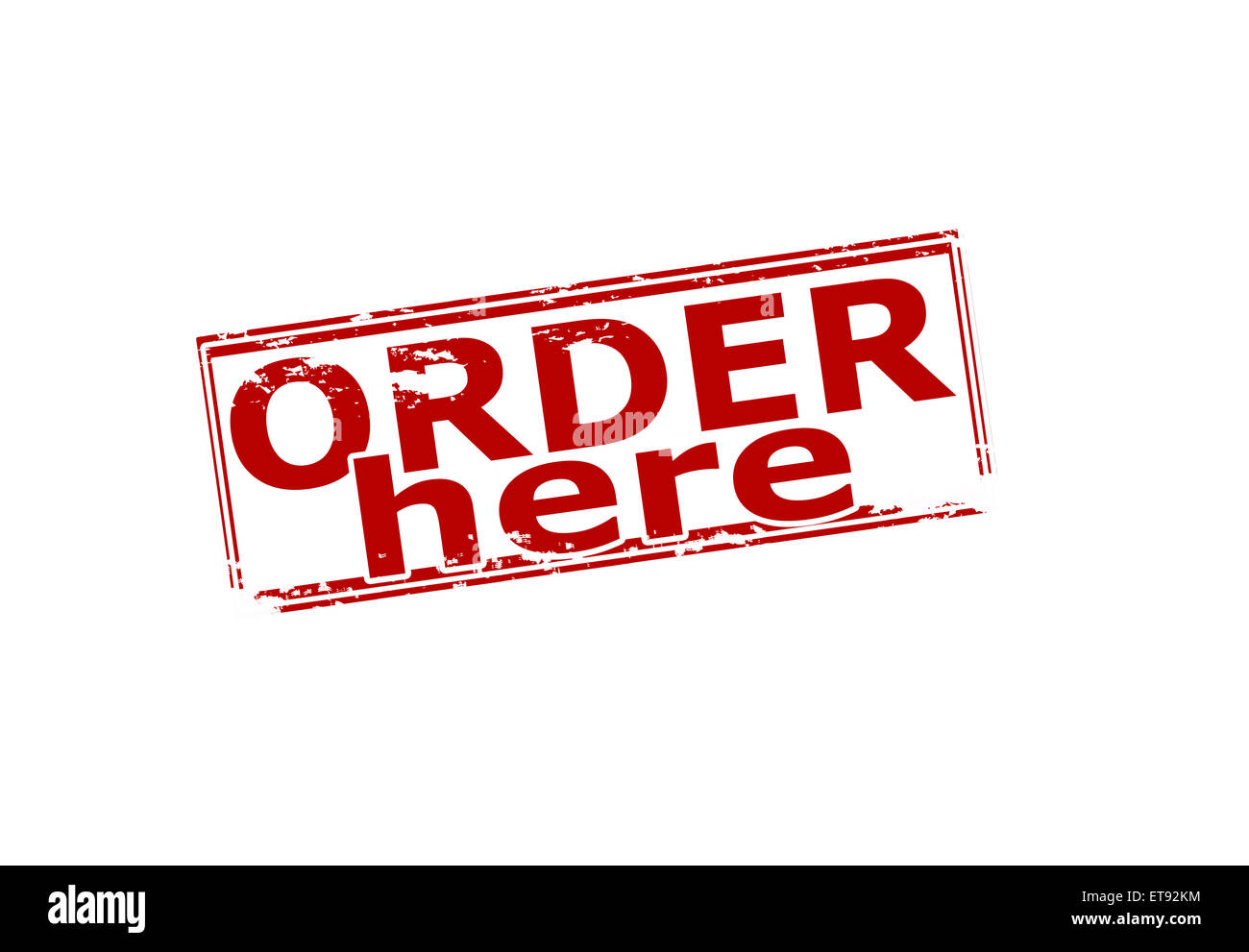 Rubber stamp with text order here inside, vector illustration Stock ...