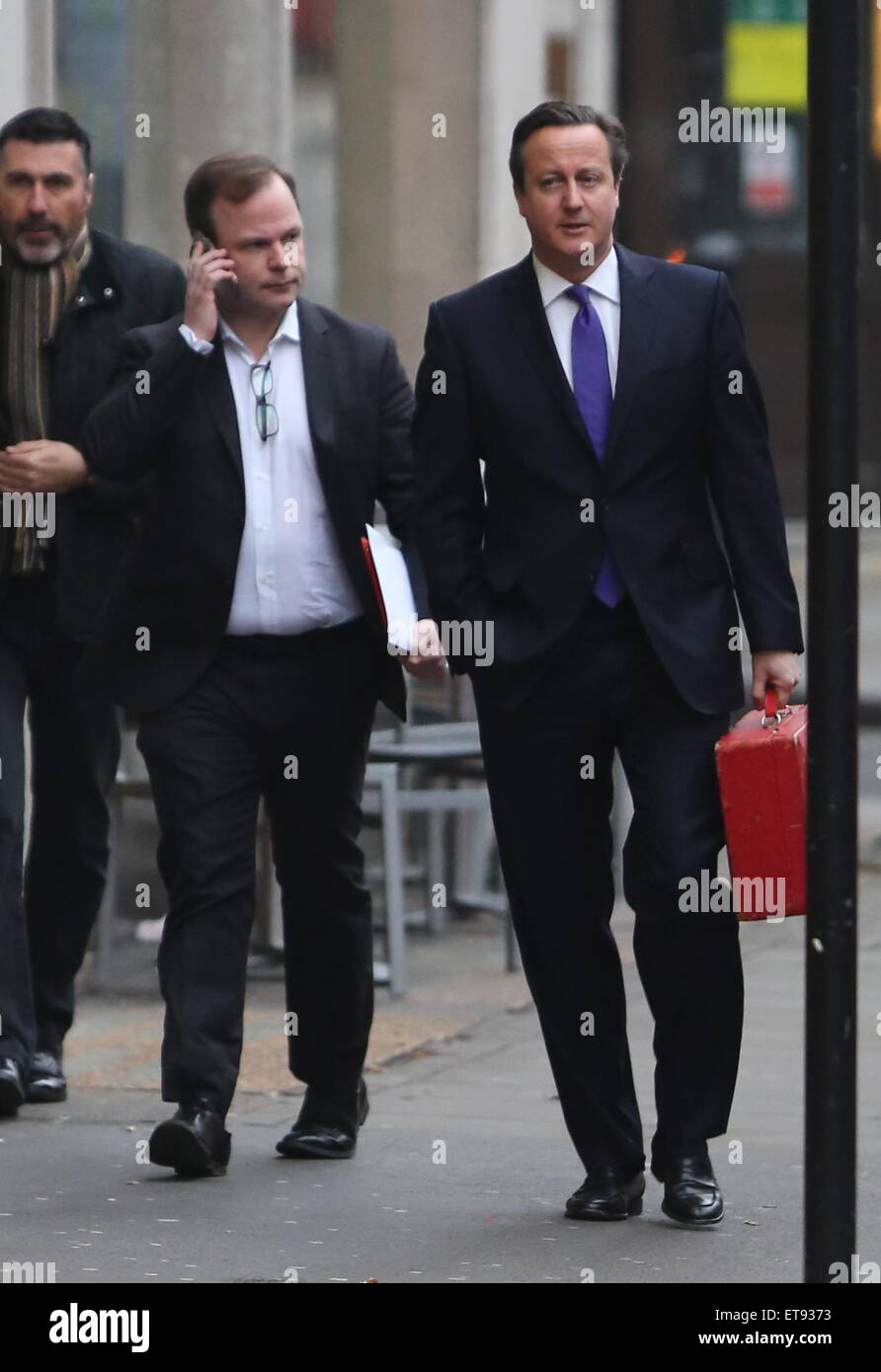 Prime Minister David Cameron arrives at BBC Broadcasting House in ...