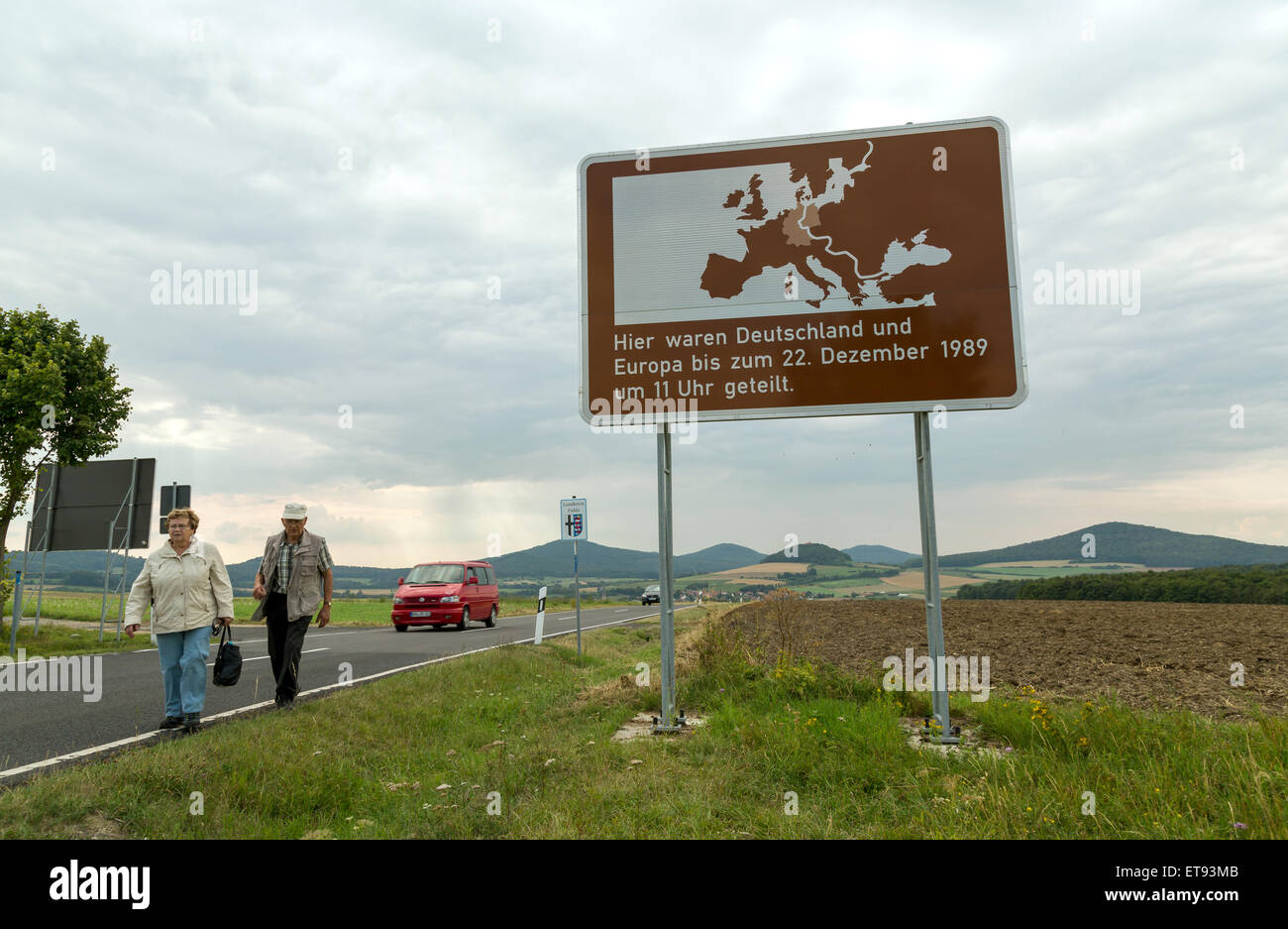 Geisa, Germany, the sign on the division of Germany to the memorial ...