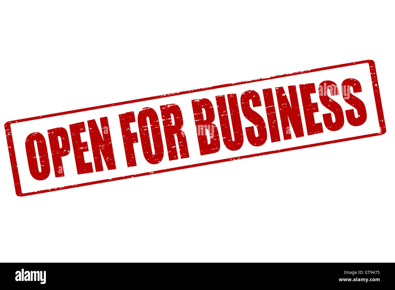 Rubber stamp with text open for business inside, vector illustration ...