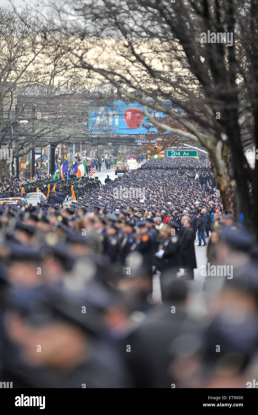 Funeral Of Nypd Officer Wenjin Liu In Manhattan Where New York City