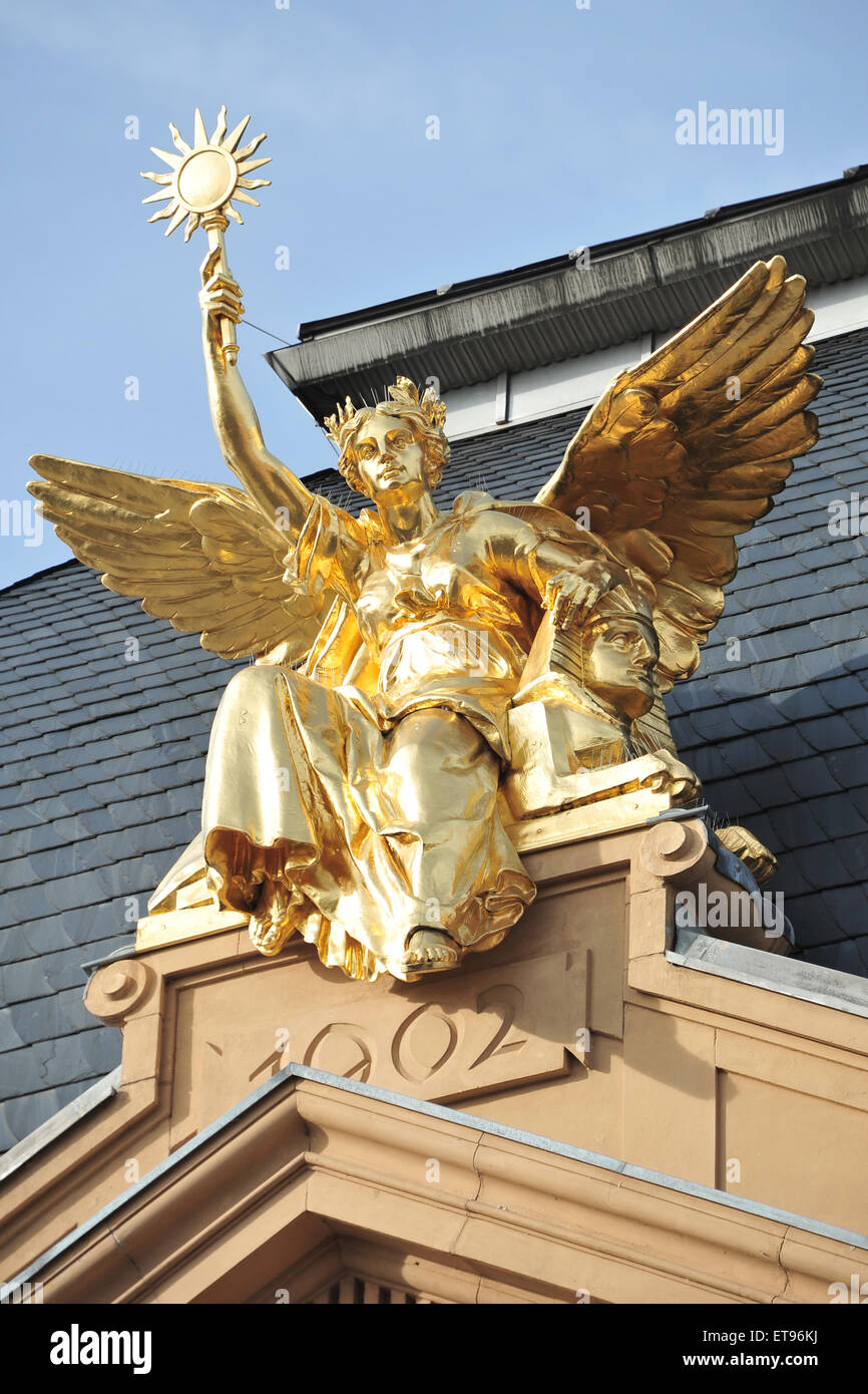 Gera, Germany, Genius Statue at Theater Gera Stock Photo - Alamy