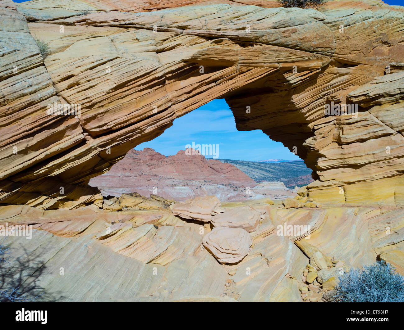 Top Rock Arch sits above The Wave and is a moderate climb from the area ...