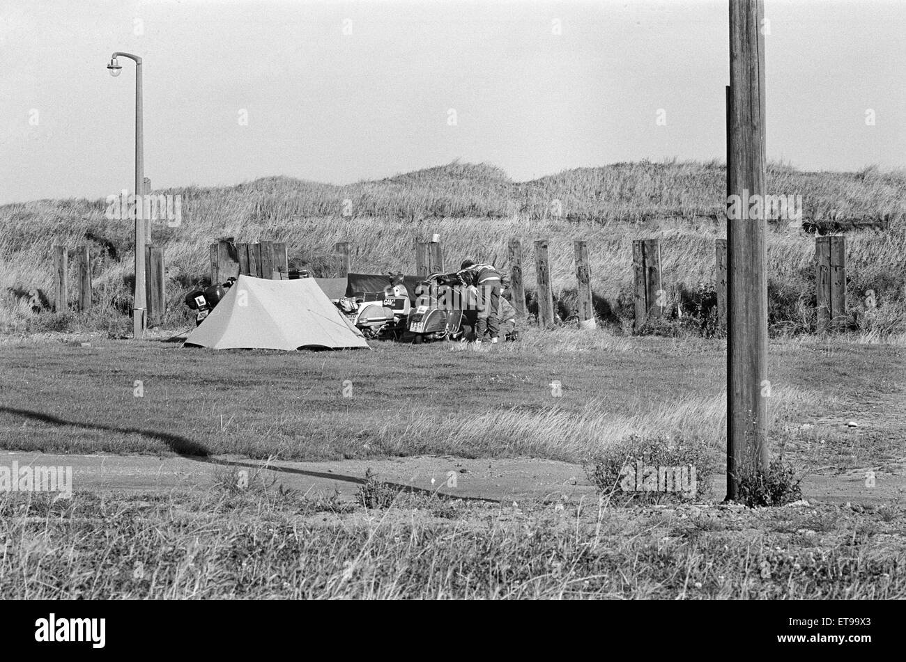 MODs in Redcar, Middlesbrough, 4th October 1985 Stock Photo - Alamy