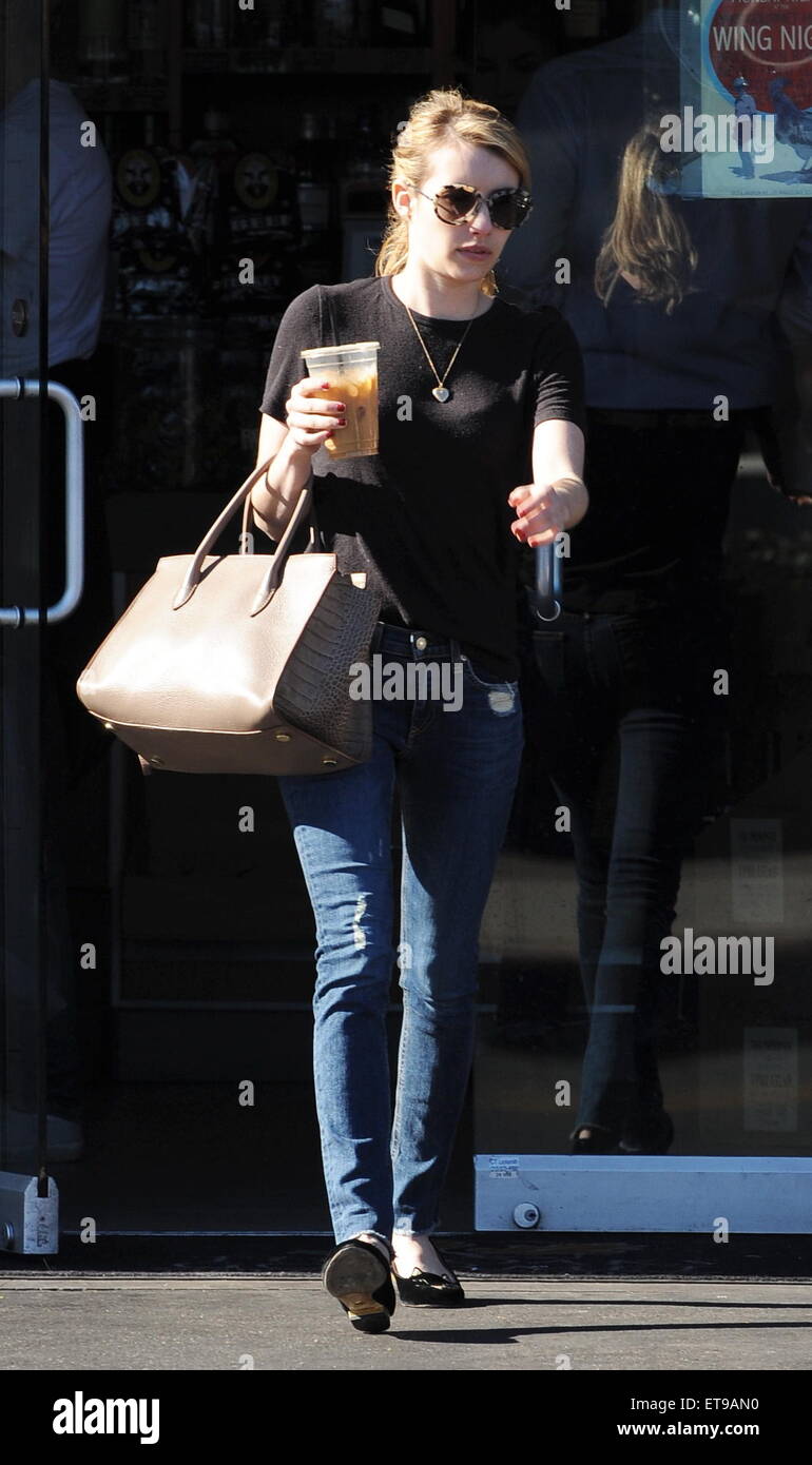 Actress Emma Roberts looking casual as she grabs a quick breakfast at ...