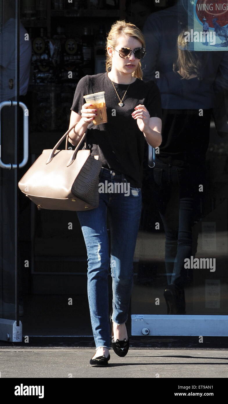 Actress Emma Roberts looking casual as she grabs a quick breakfast at ...