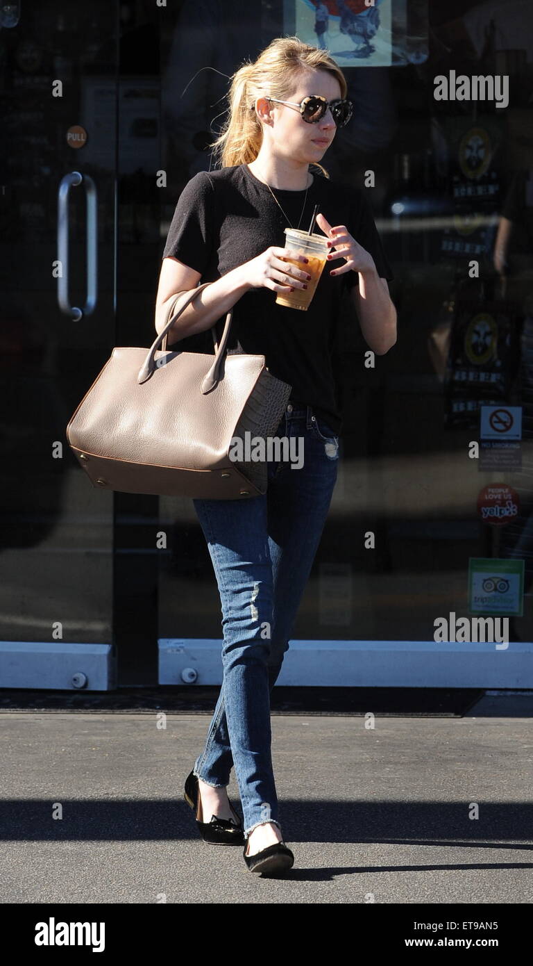 Actress Emma Roberts looking casual as she grabs a quick breakfast at ...
