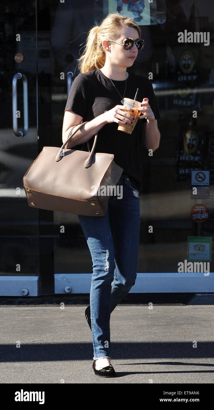 Actress Emma Roberts looking casual as she grabs a quick breakfast at ...
