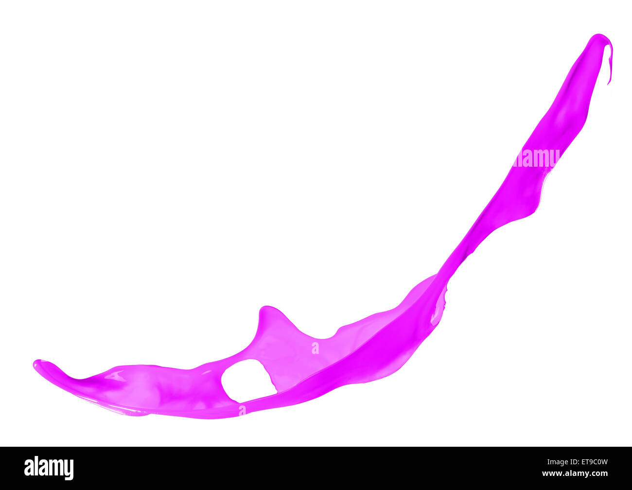 Pink paint splashing isolated on white background Stock Photo - Alamy