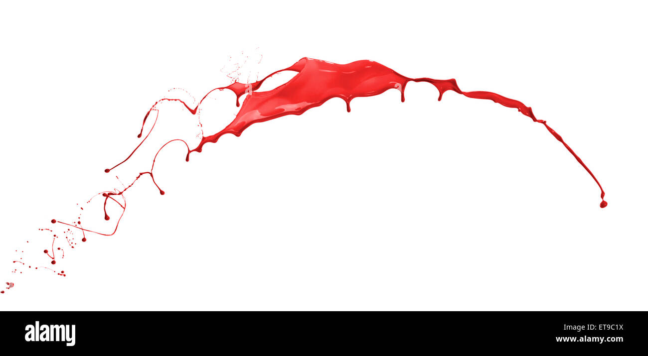 beautiful splashes of red paint isolated on white background Stock ...