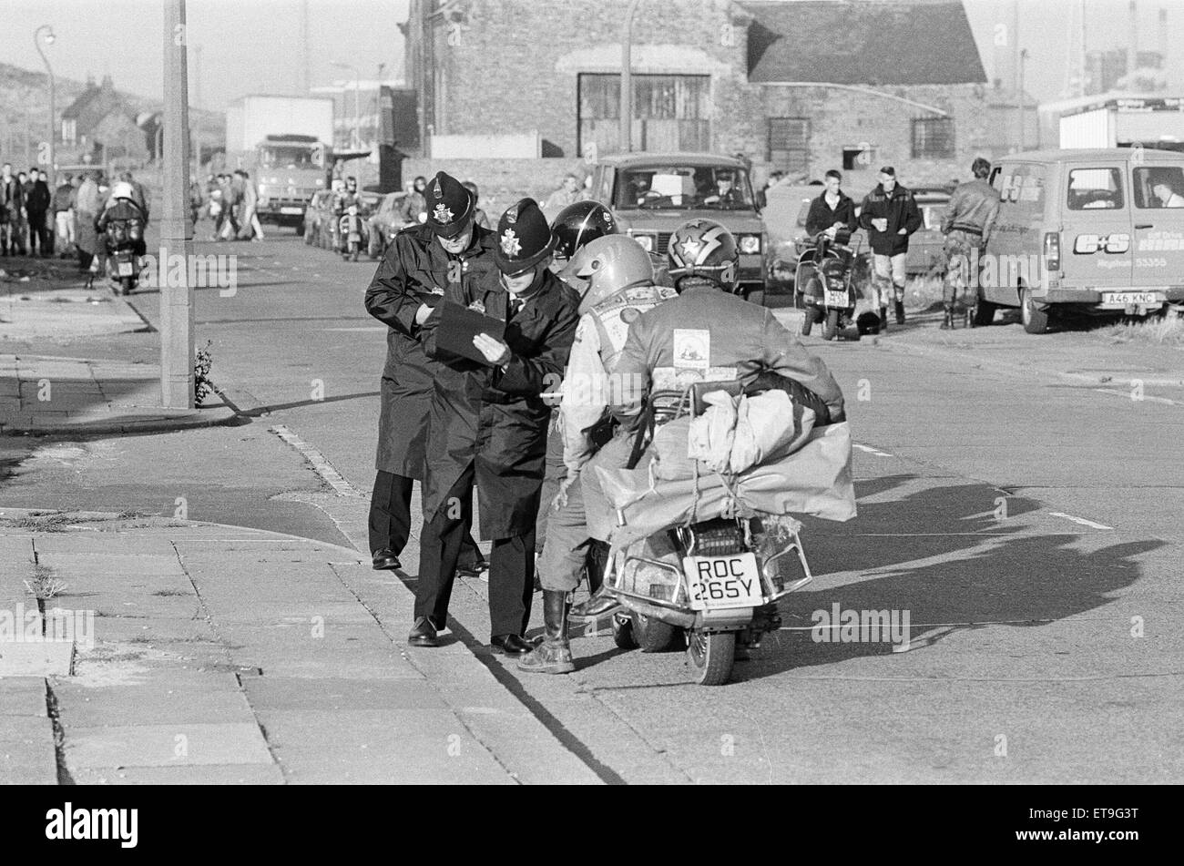 MODs in Redcar, Middlesbrough, 4th October 1985 Stock Photo - Alamy