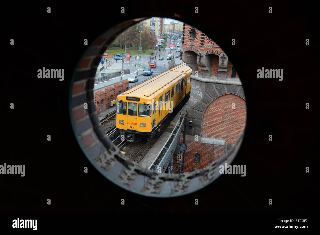 Berlin, Germany, Subway Line 1 to the Oberbaumbruecke between Kreuzberg ...