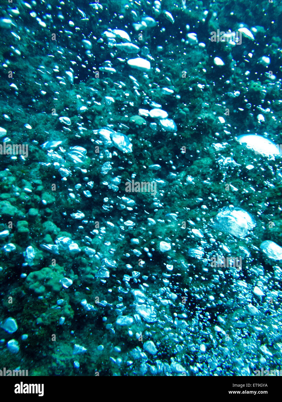 Air bubbles underwater rising to the surface Stock Photo - Alamy