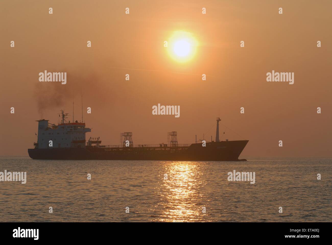 oil tanker ship in navigation in the northern Adriatic sea (Italy Stock ...