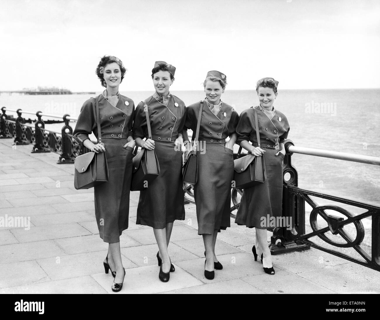 The first of Brighton's Promettes wearing their new uniforms. From left ...