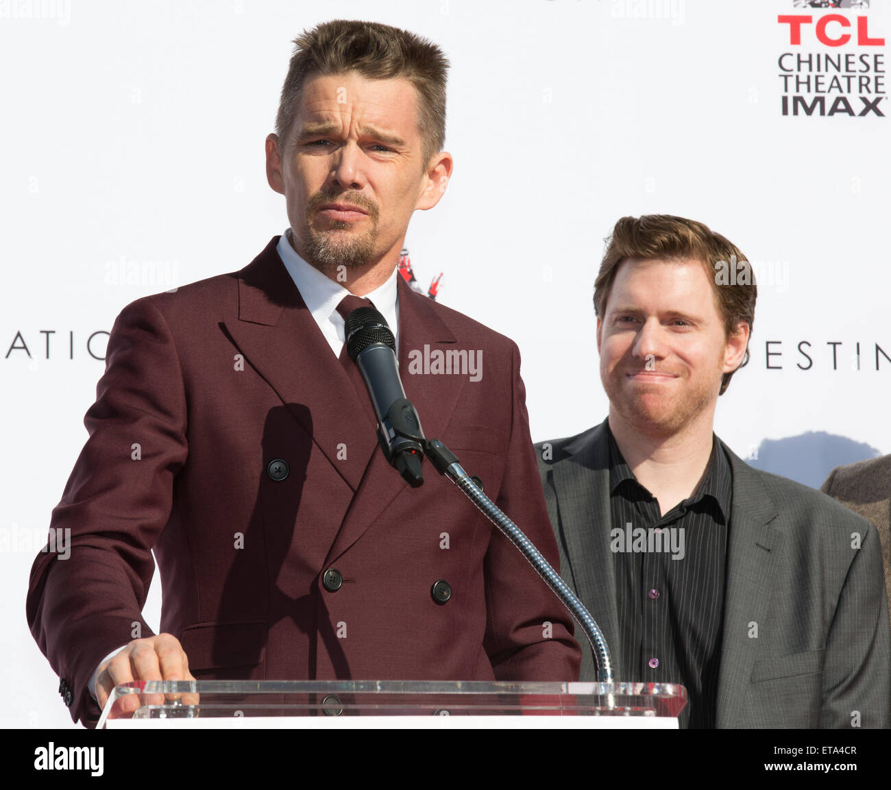 Actor Ethan Hawke poses at his hand-print and foot-print ceremony at ...