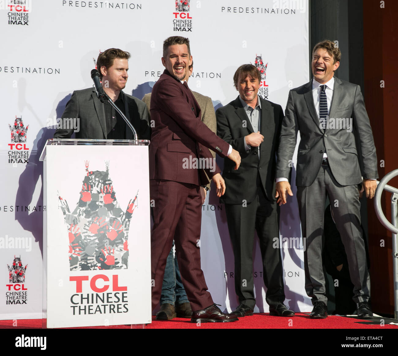 Actor Ethan Hawke poses at his hand-print and foot-print ceremony at ...