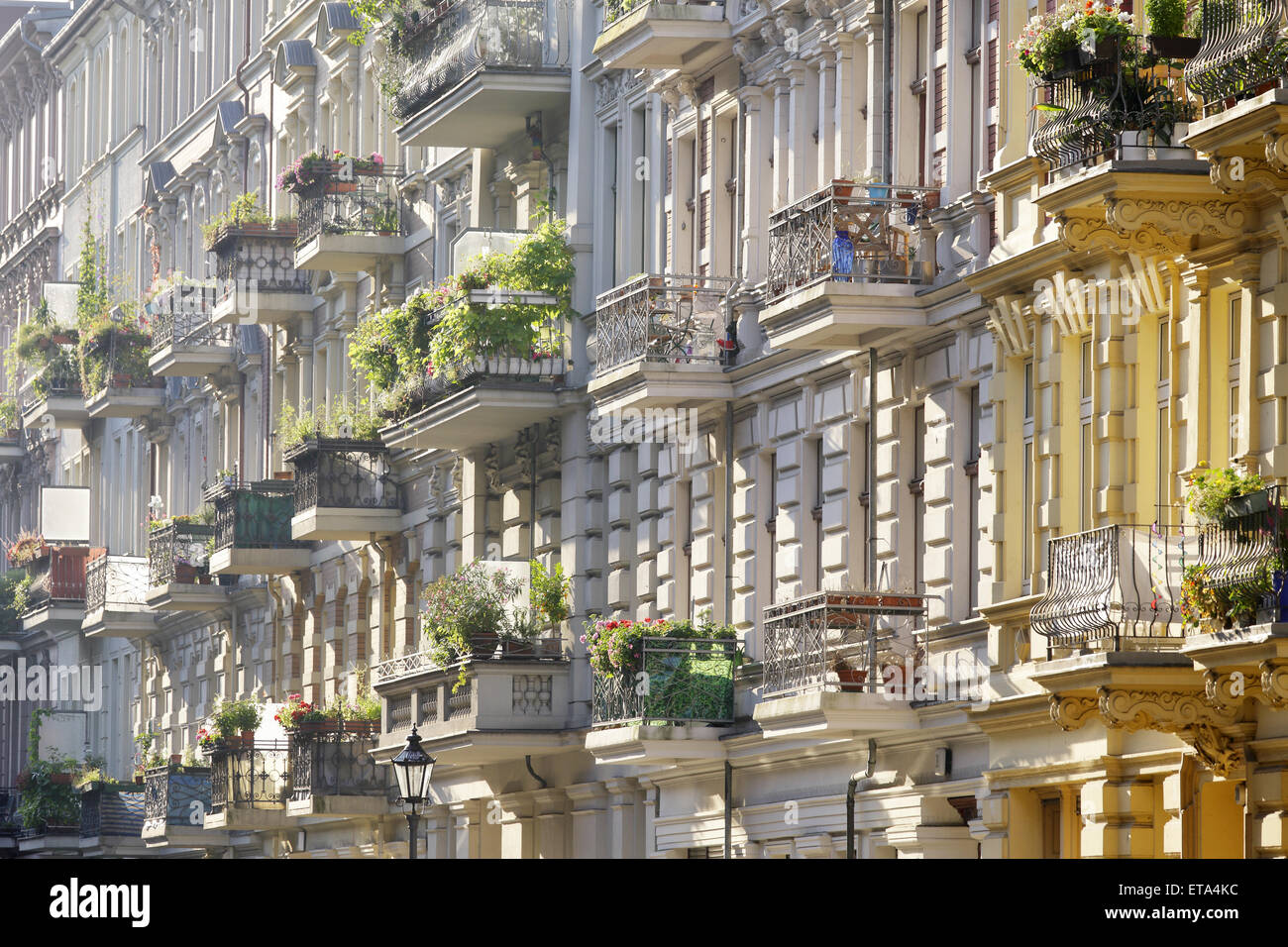 Berlin, Germany, Old building facades in the morning sun Stock Photo ...