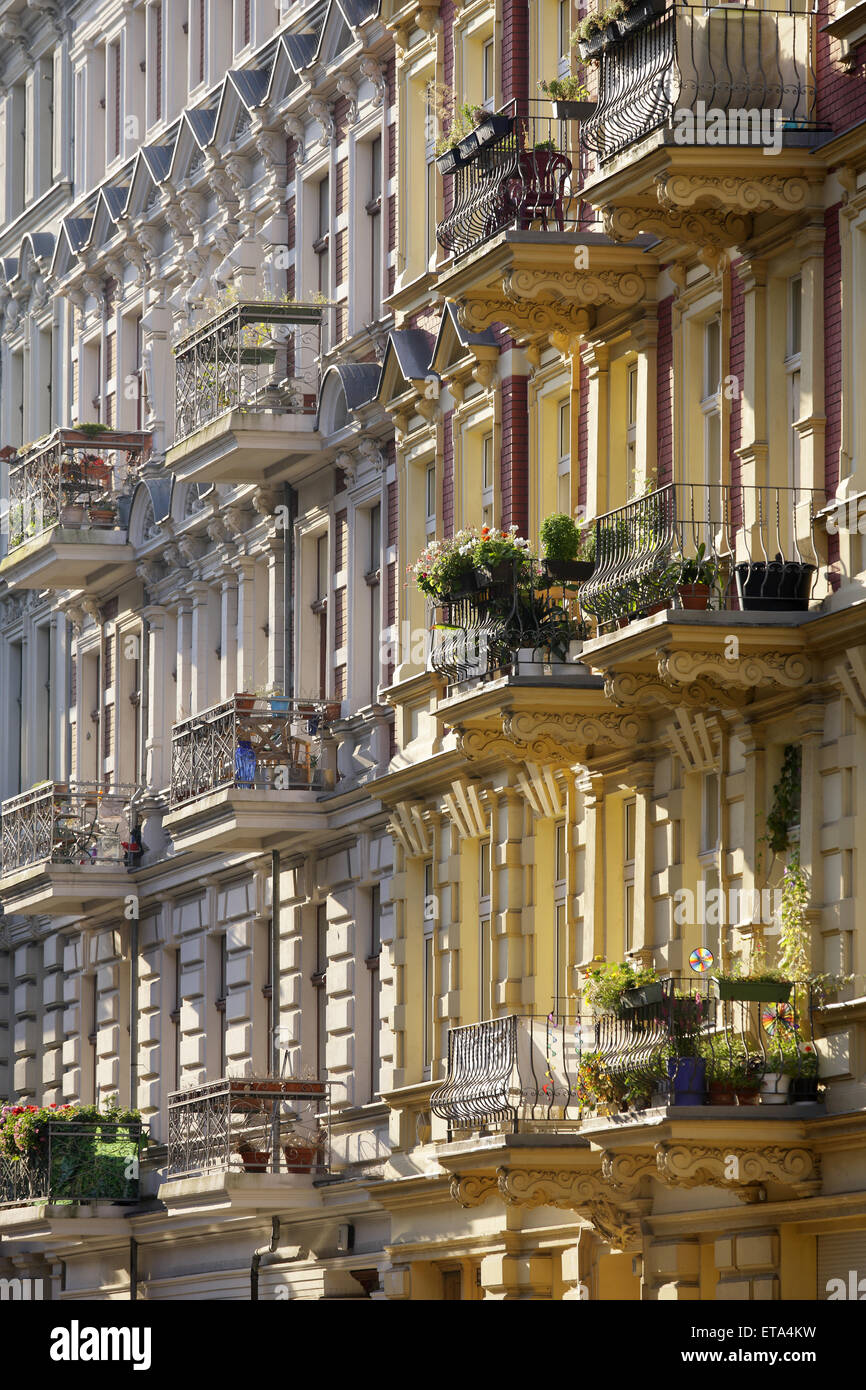 Berlin, Germany, Old building facades in the morning sun Stock Photo ...