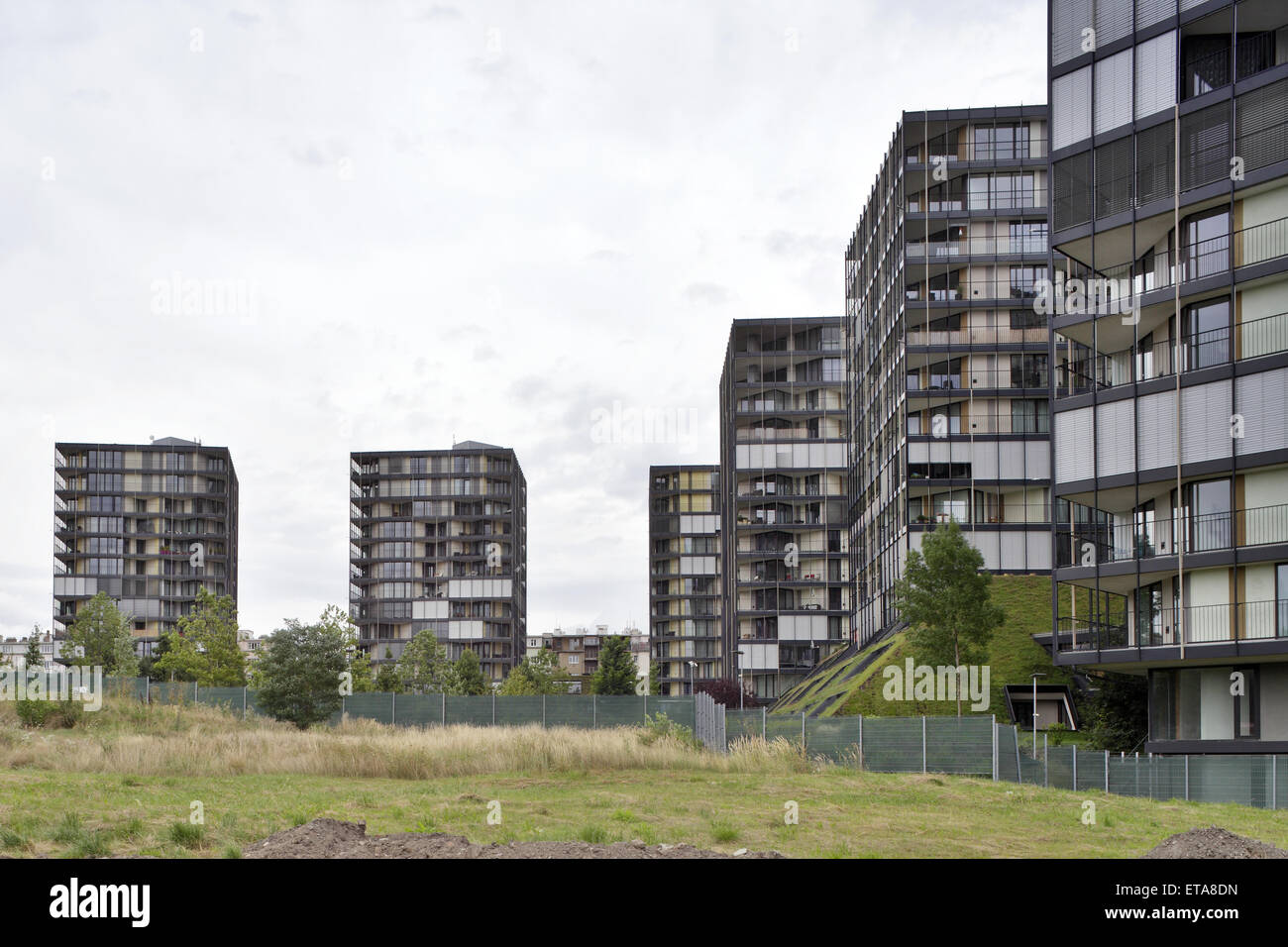 Prague, Czech Republic, the construction of new residential buildings ...
