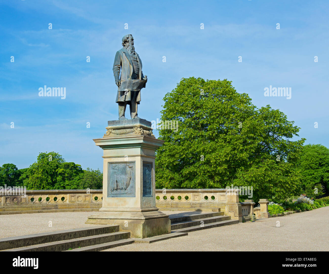 Statue of Titus Salt in Roberts Park, Saltaire, West Yorkshire, England ...