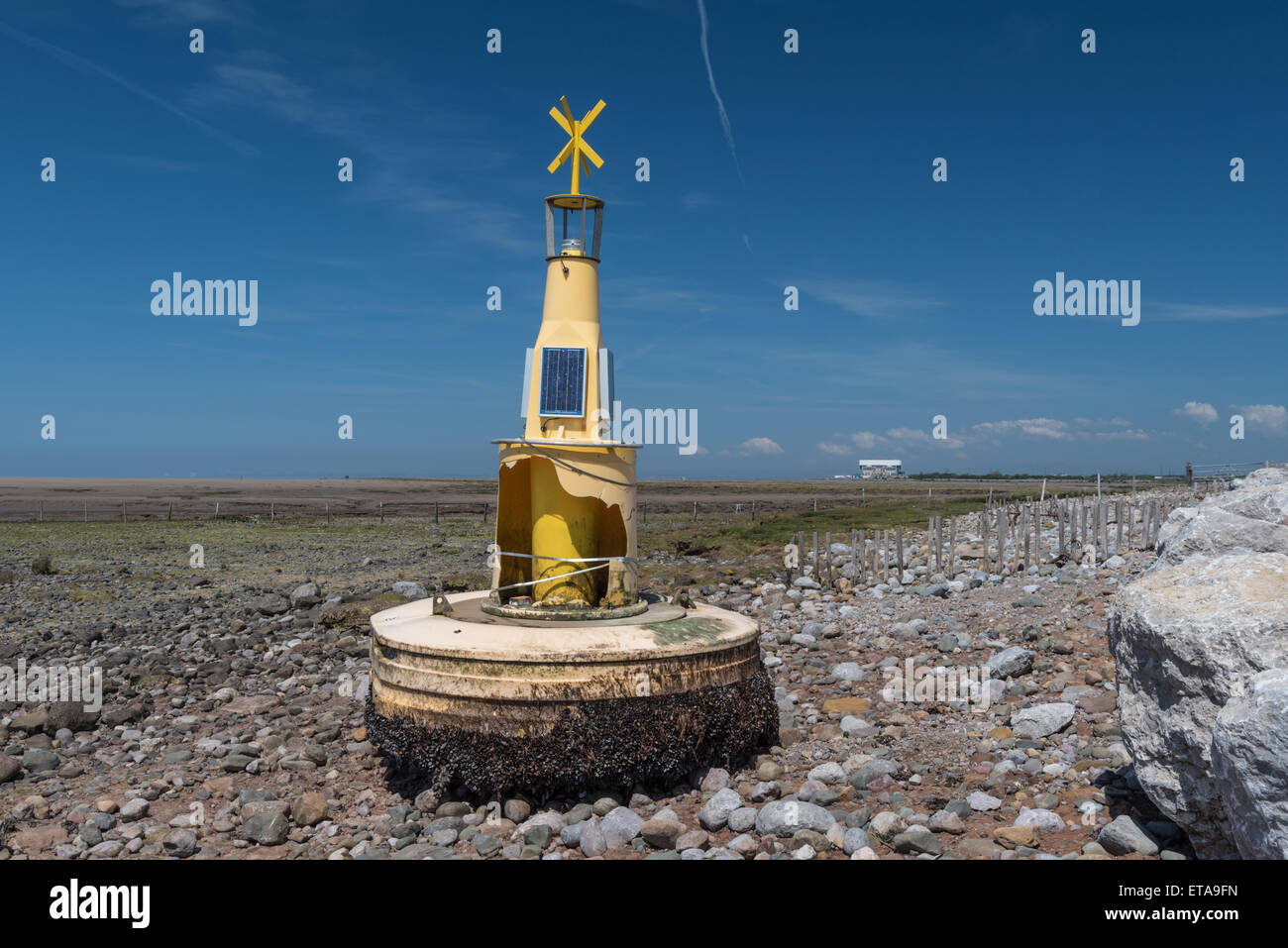Beached navigation beacon at Suderland Point Stock Photo - Alamy