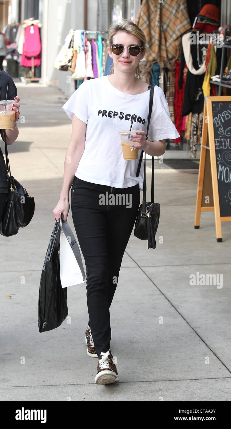 Emma Roberts out shopping with a friend in West Hollywood Featuring ...