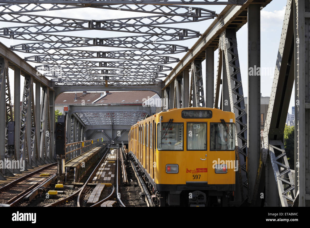 Berlin, Germany, transit subway Line 1 by the house in the ...
