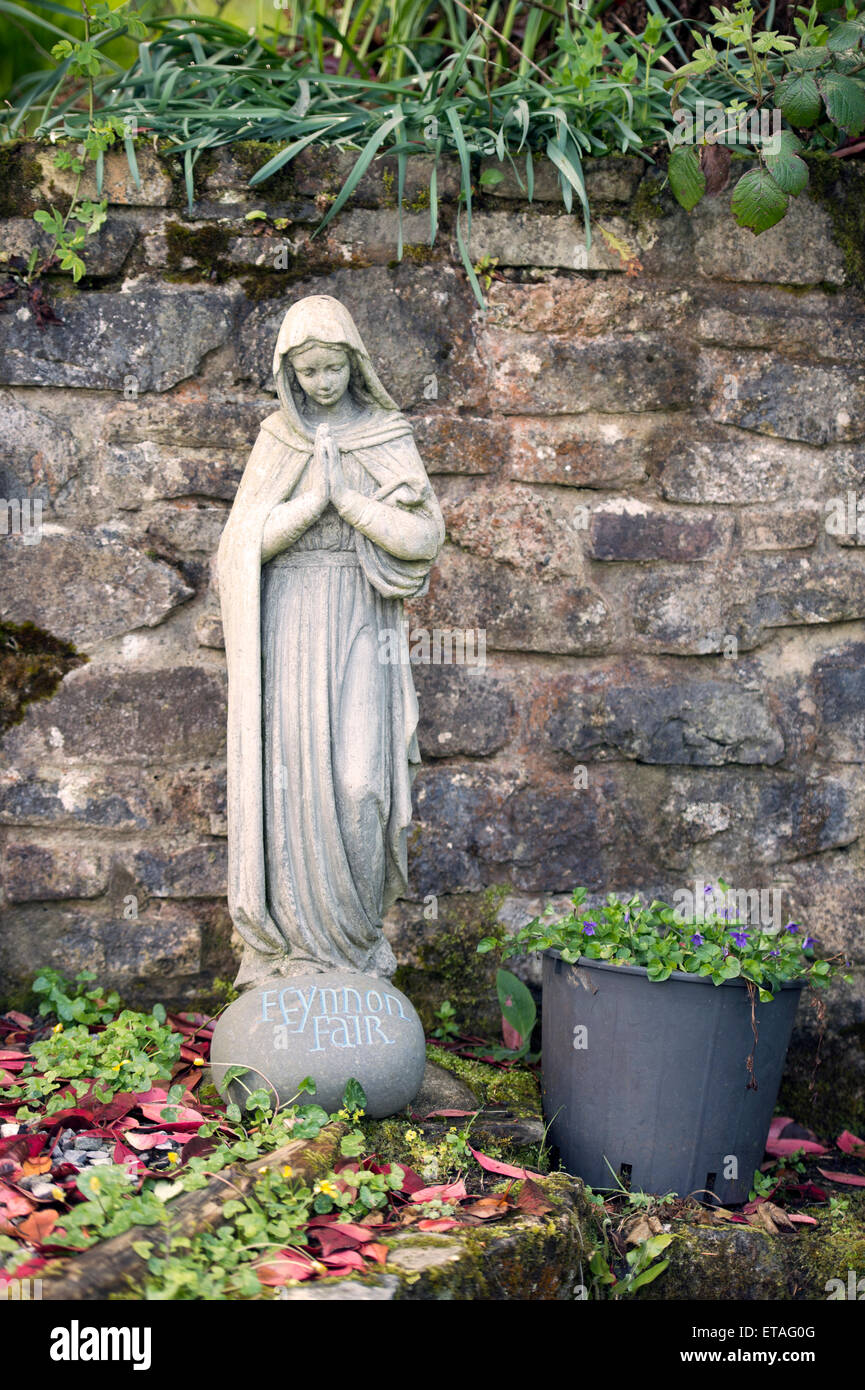 Statue of The Virgin Mary at the Ffynnon Fair or Mary’s Well at Holy ...