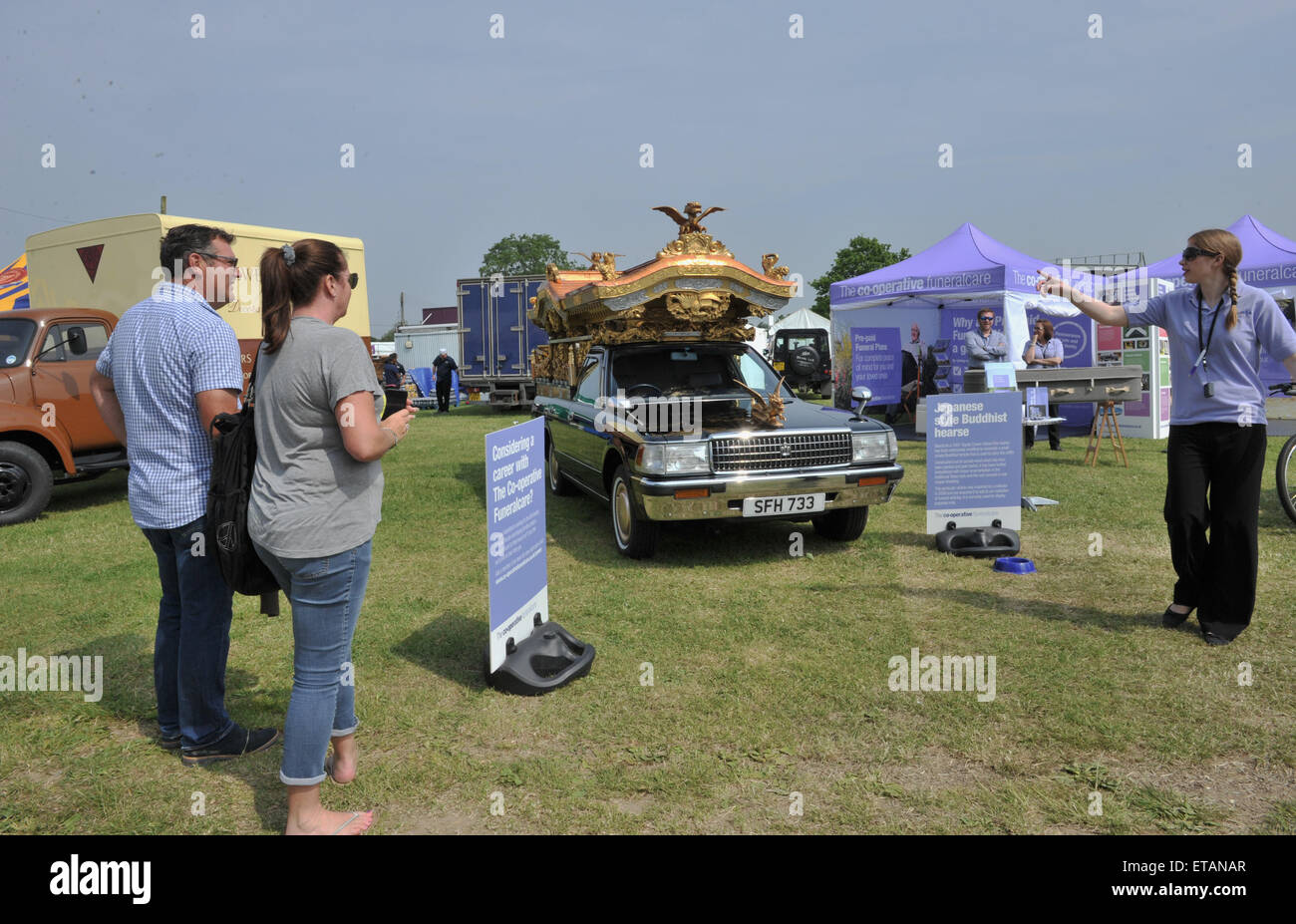 Ardingly Sussex UK 12th June 2015 - A Japanese Buddhist style hearse on ...