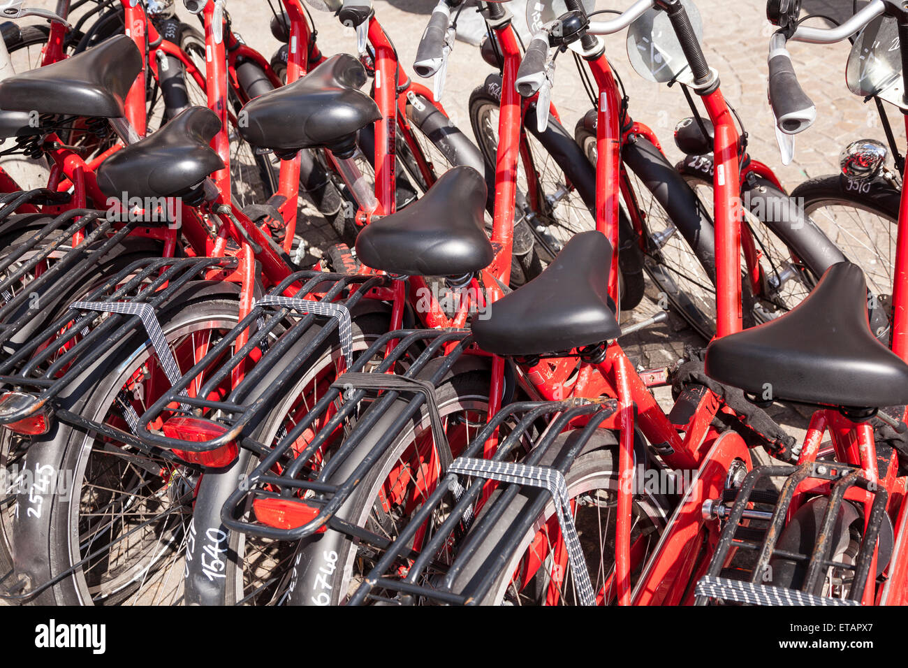 Rental bike in red frame hi-res stock photography and images - Alamy