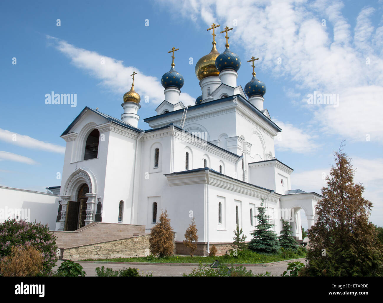 Beautiful white Church in the sunlight Stock Photo - Alamy