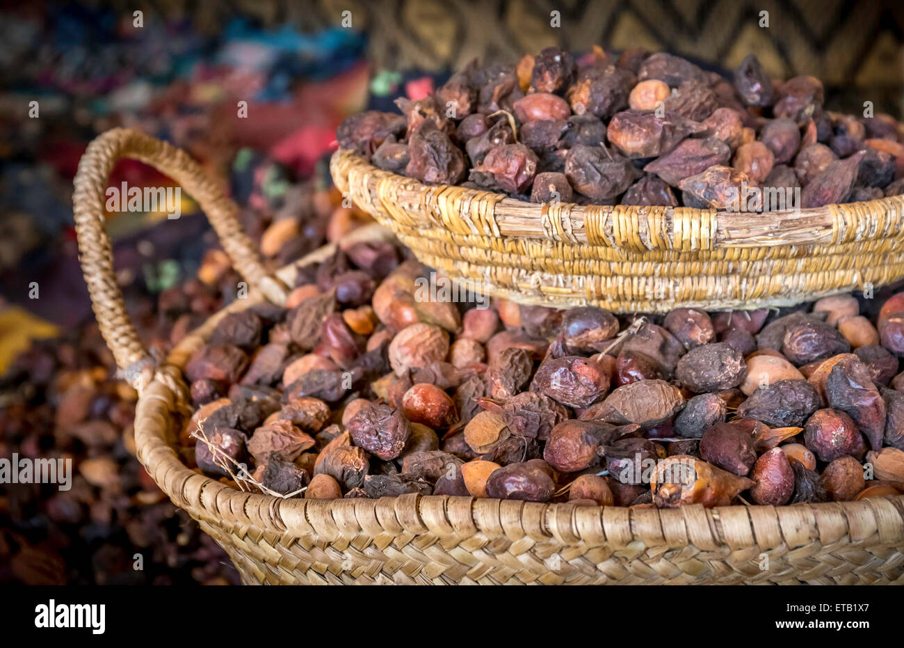 Moroccan argan seeds prepared for oil pruduction Stock Photo - Alamy