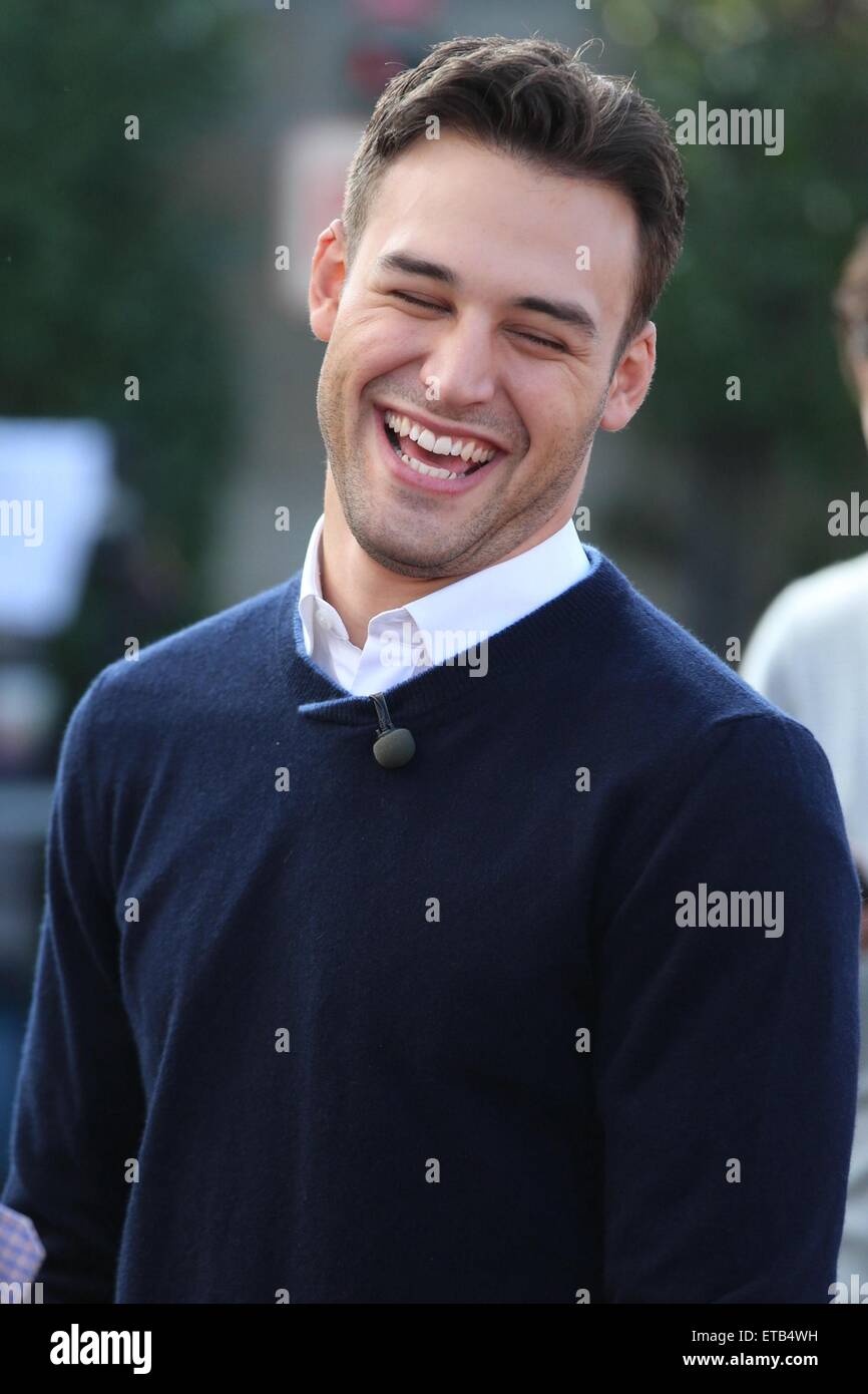 Ryan Guzman is all smiles and in high spirits as he appears on Extra TV ...