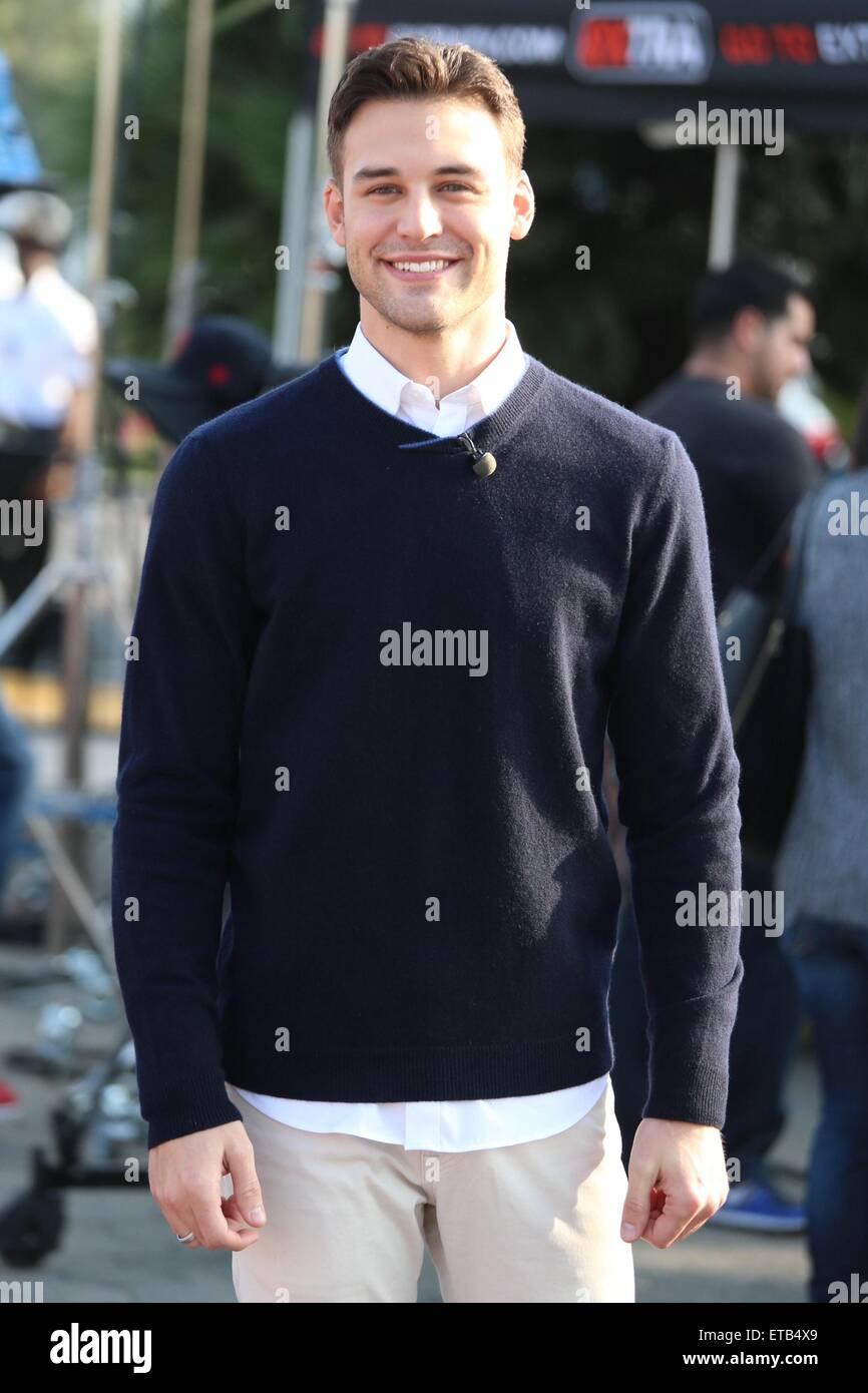 Ryan Guzman is all smiles and in high spirits as he appears on Extra TV ...