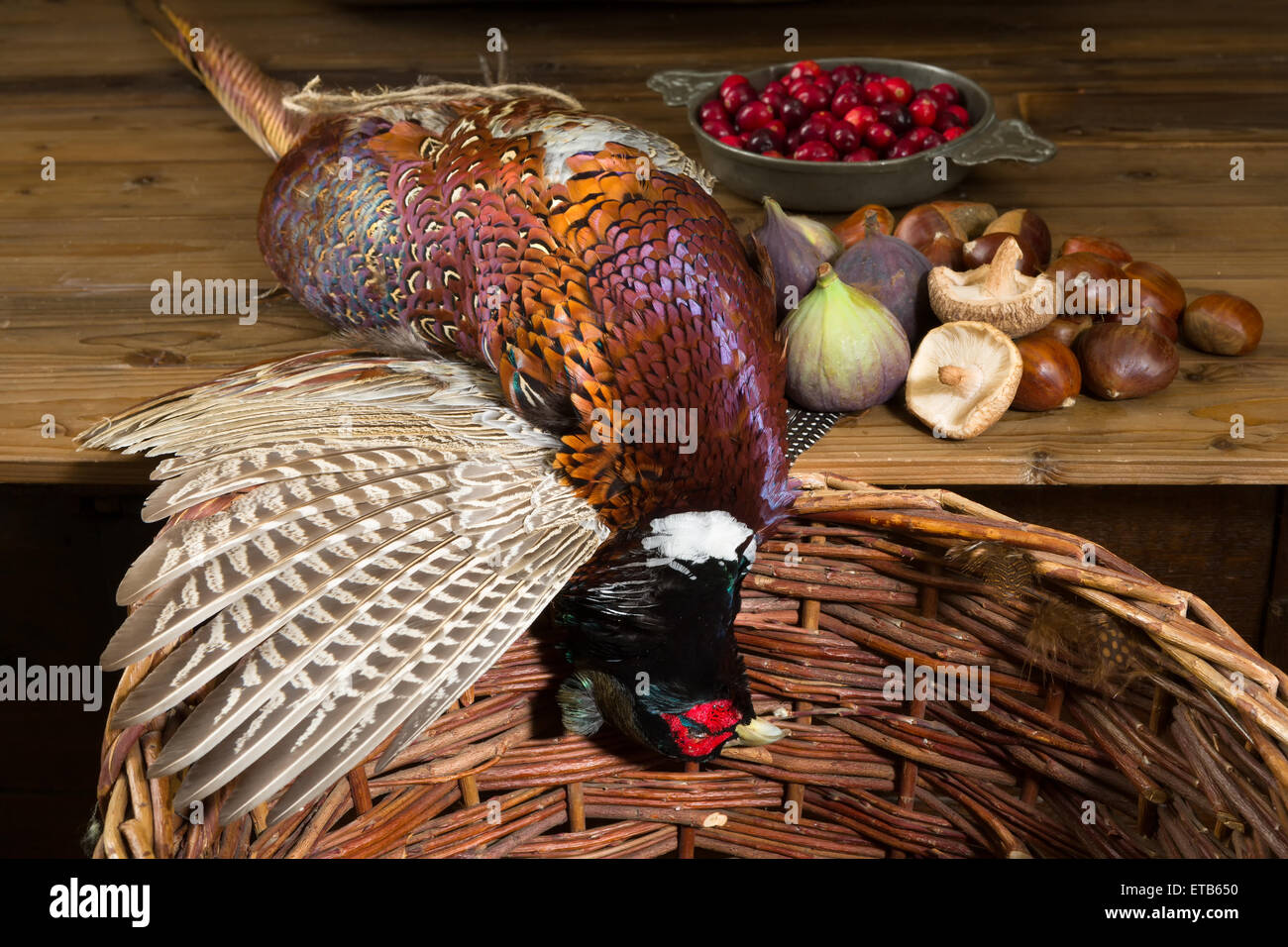 Wild pheasant and fruit in an old master hunting still life Stock Photo ...