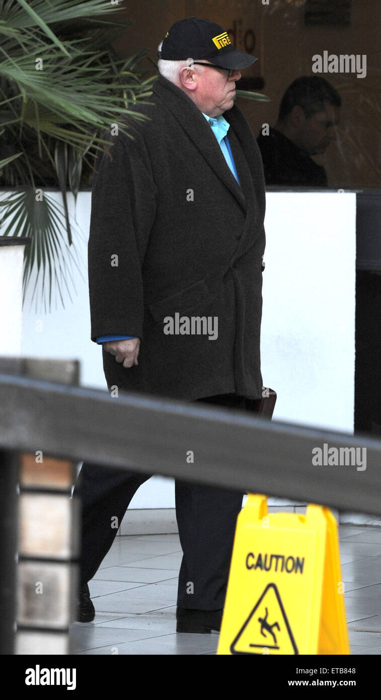 Ken Morley leaves the ITV studios the day after being removed from the ...