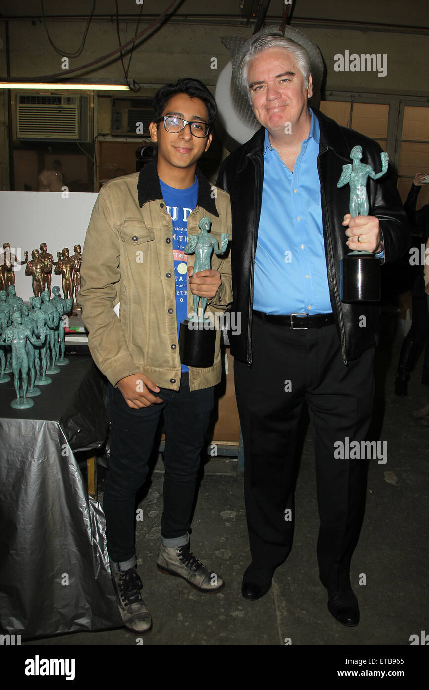 Pouring of the SAG awards statue Featuring: Tony Revolori, Michael J ...