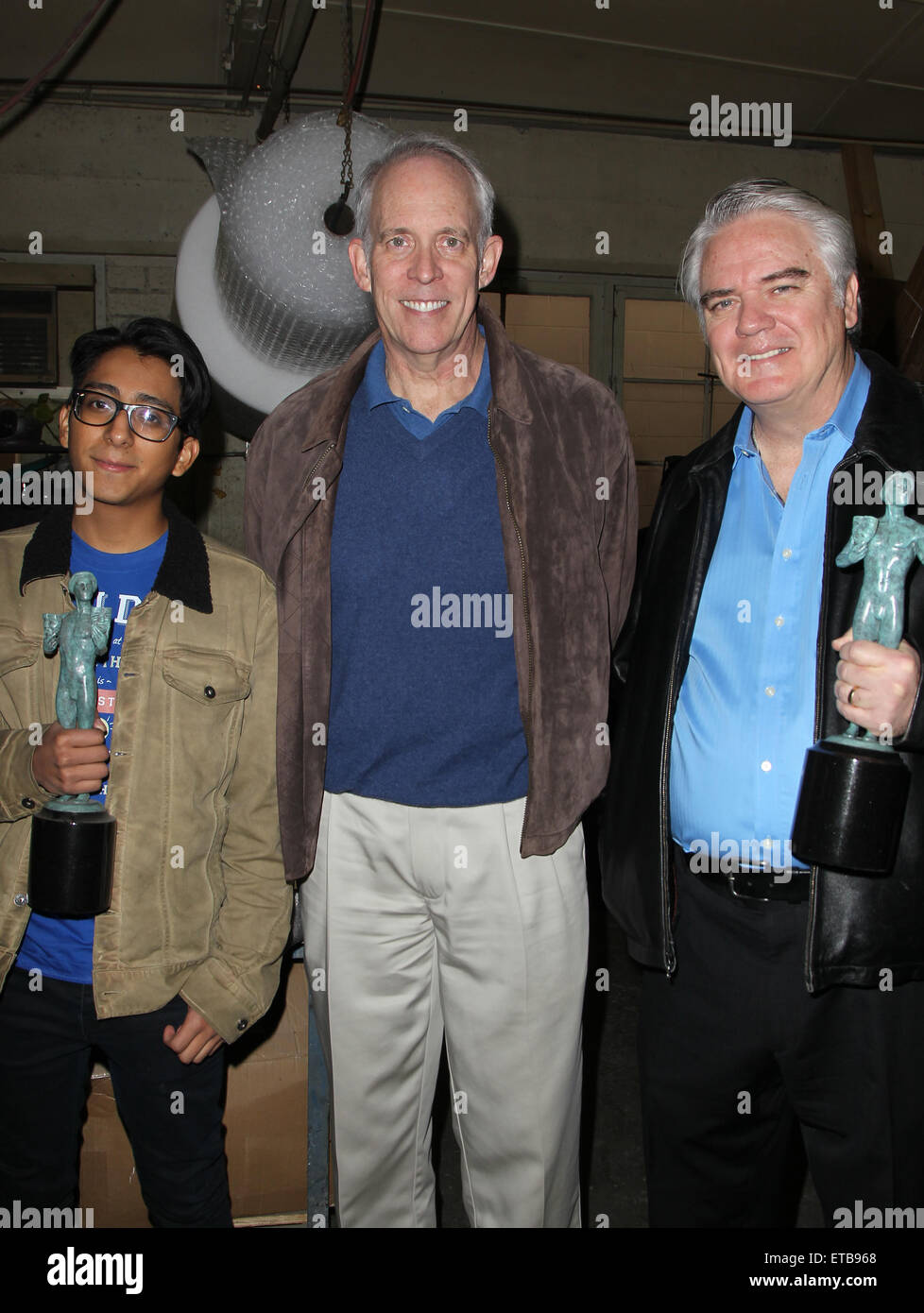 Pouring of the SAG awards statue Featuring: Tony Revolori, Daryl ...