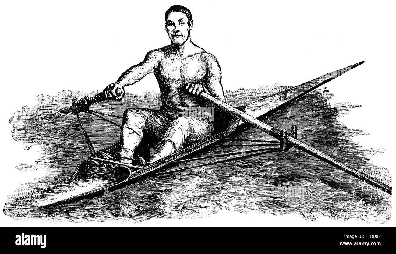 One person rowing boat Black and White Stock Photos & Images - Alamy