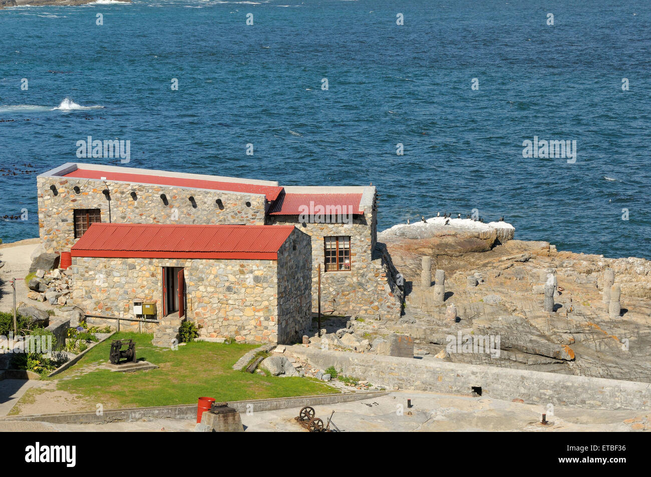 Building in the historical old harbour in Hermanus, Western Cape ...
