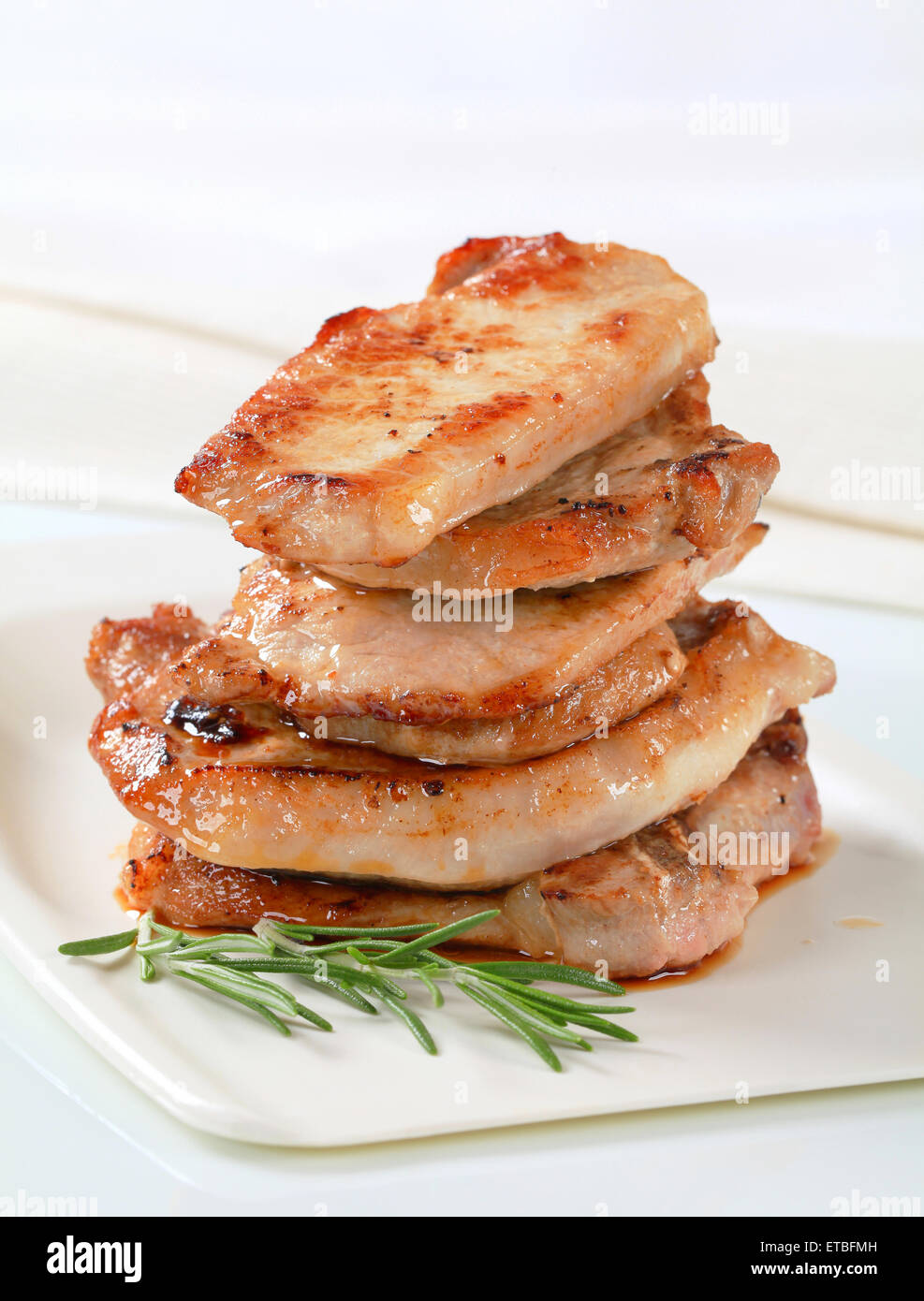 Stack of pan fried pork cutlets Stock Photo - Alamy