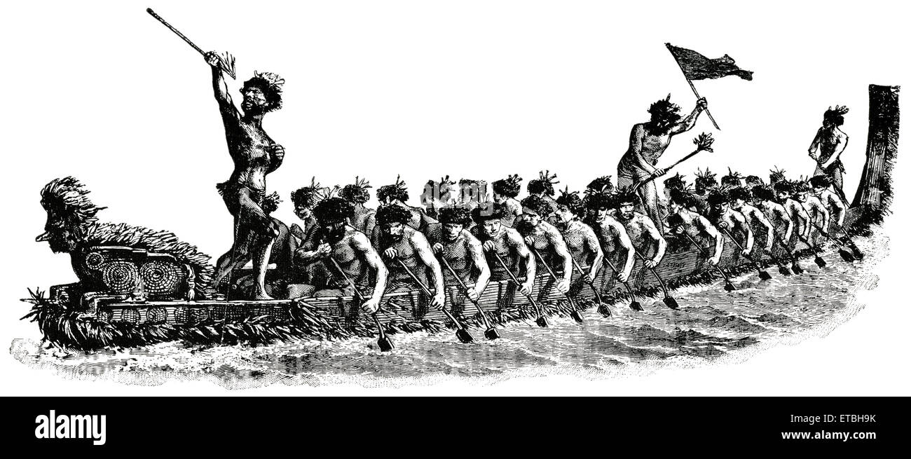 War Canoe, New Zealand, "Classical Portfolio of Primitive Carriers", by ...