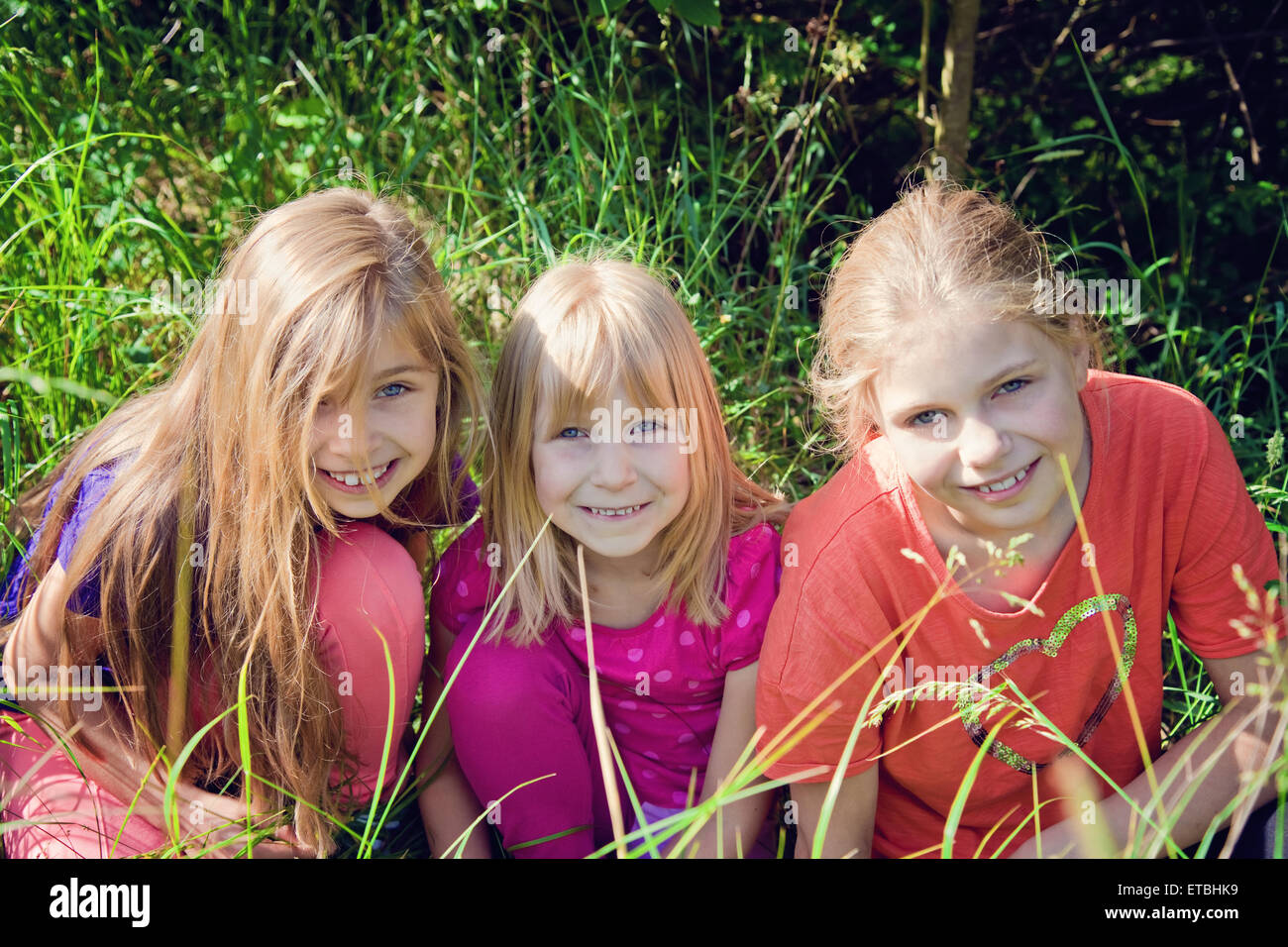 children having fun in spring Stock Photo - Alamy