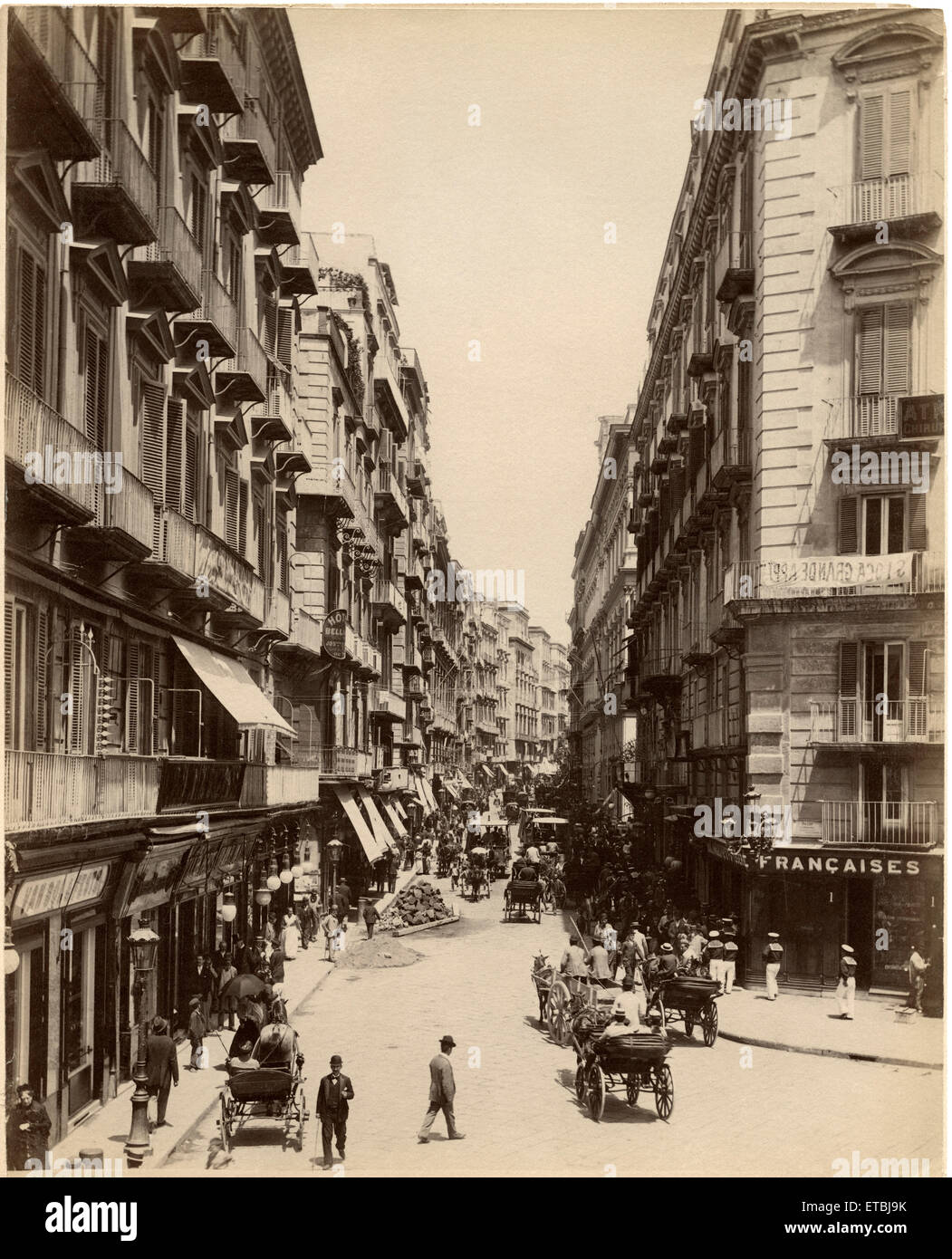 Street Scene, Via Roma (now Toledo) Naples, Italy, Albumen Print, circa ...
