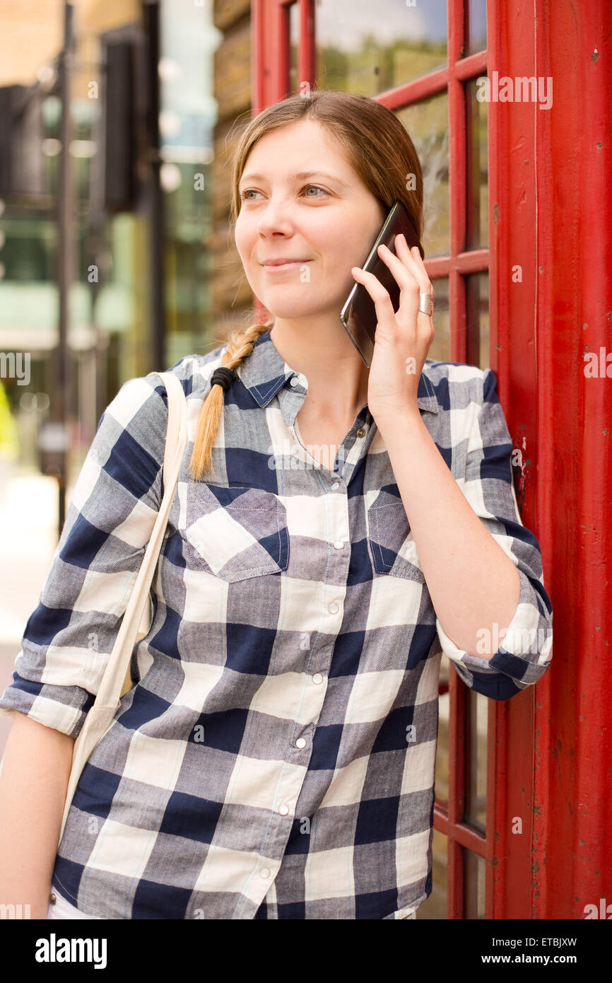 young woman making a phone call in london Stock Photo - Alamy