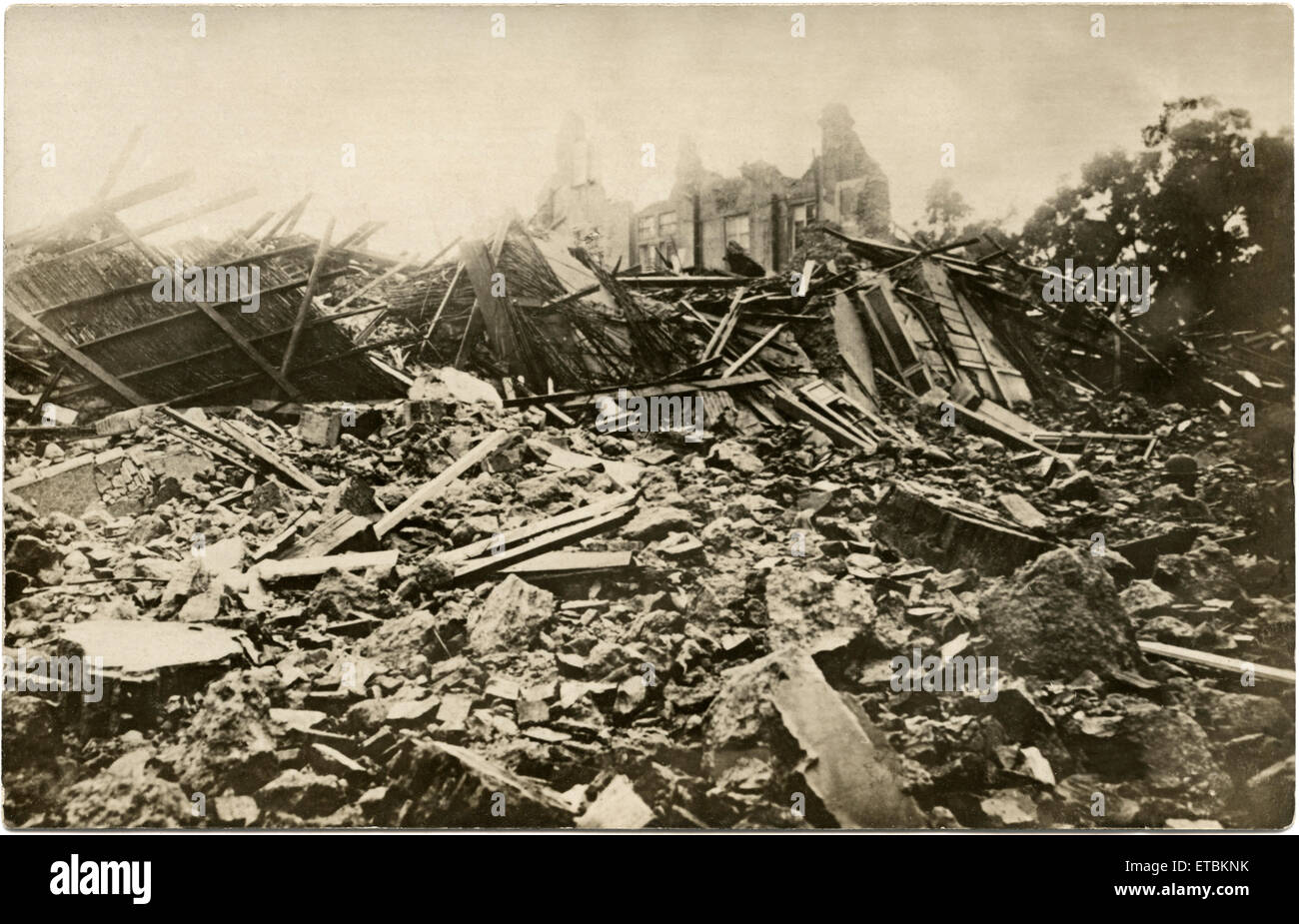 Earthquake Ruins, Messina, Sicily, Postcard, 1908 Stock Photo - Alamy