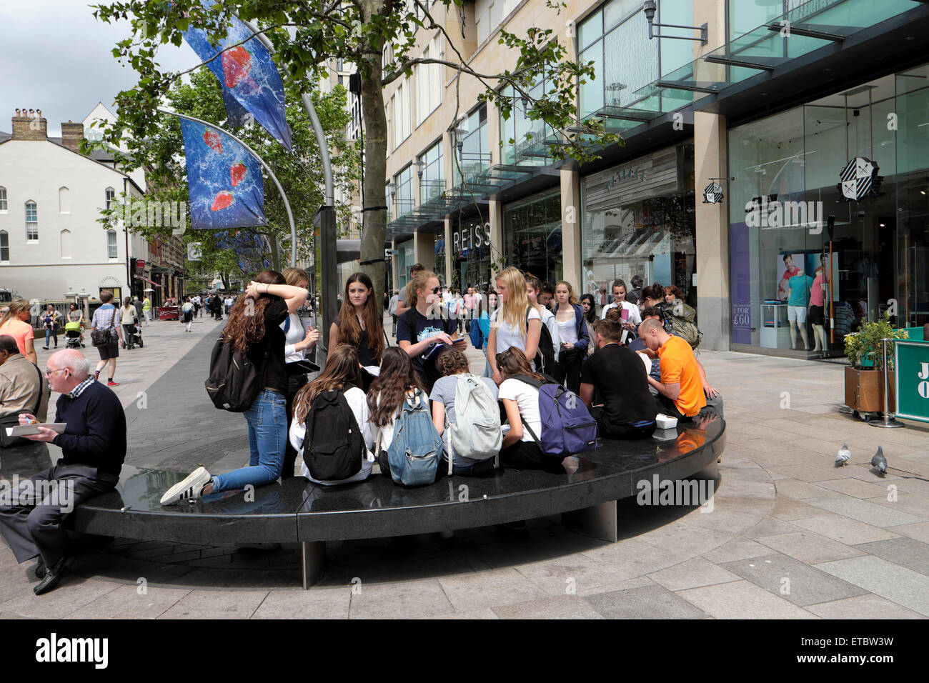 Student tour group of teenagers schoolgirls students girls sitting on ...